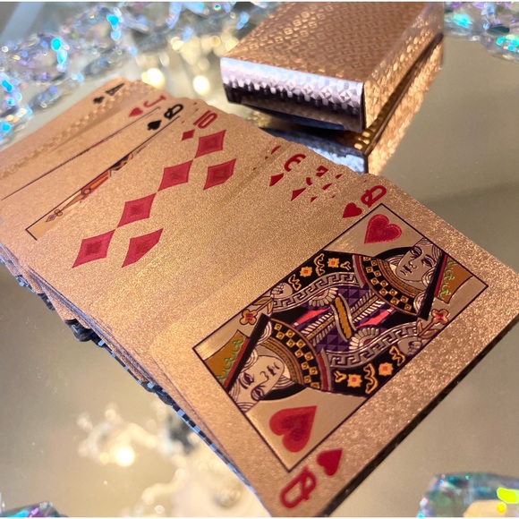 Games | Rose Gold Pink Playing Cards Deck Game Luxe Shimmer Glam ...